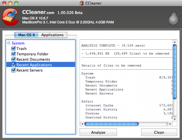 [Mac OS X] Optimize and clean your Mac with CCleaner | dotTech