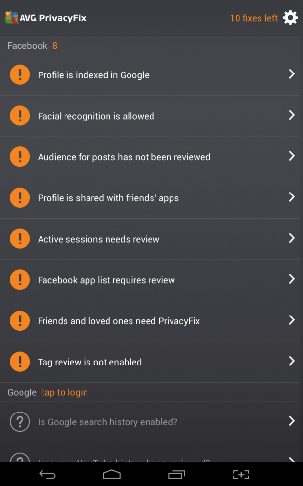 [Android] Increase privacy on Facebook with AVG PrivacyFix | dotTech