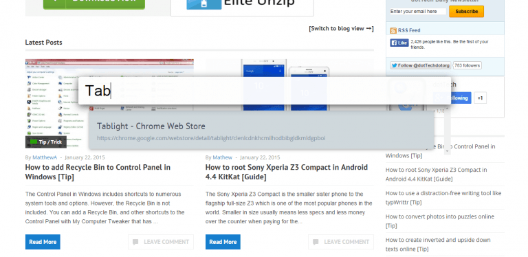 How to add a floating search bar for tabs in Chrome [Tip] | dotTech