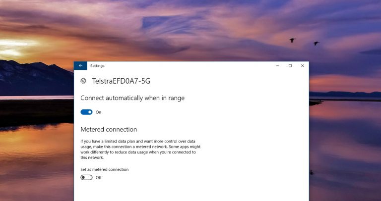 How to set wireless network as metered/non-metered connection in ...